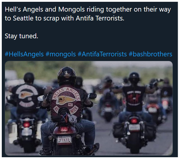 Hells Angels e Mongols stanno andando a Seattle contro gli AntiFa