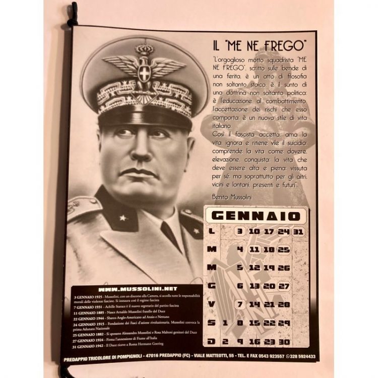 Un calendario con immagini inedite di Mussolini per il centenario della ...